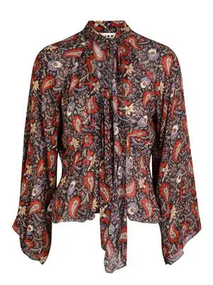 RIXO Floral Chiffon Blouse