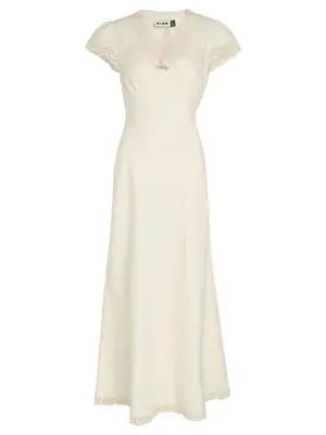 Rixo Lace-embellished Linen-blend Maxi Dress - Cream