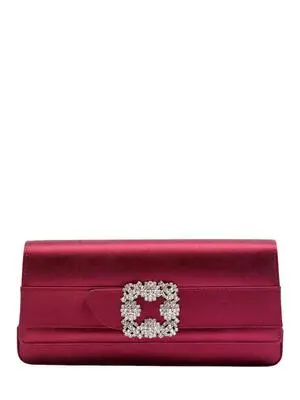 Manolo Blahnik Gothisi Embellished Clutch - Dark Red