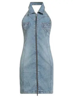 Moschino Mini Denim Halterneck Dress - Blue
