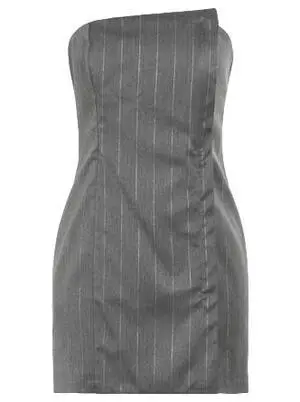 CRISTINAEFFE Pinstriped Off-the-Shoulder Mini Dress