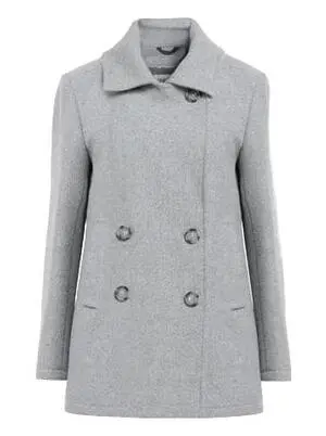 CINZIA ROCCA Double-Breasted Light Virgin Wool Coat