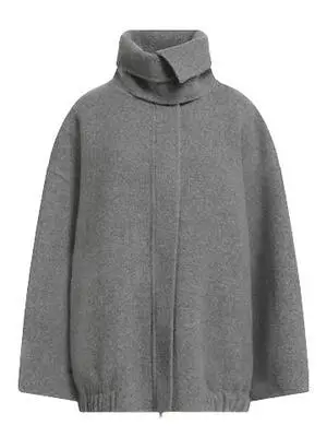 Fabiana Filippi Virgin Wool Single-breasted Coat - Grey