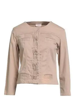 LIU •JO Gabardine Jacket With Appliqués - Beige