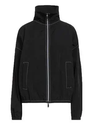 Emporio Armani Embroidered Logo Windbreaker Jacket - Black