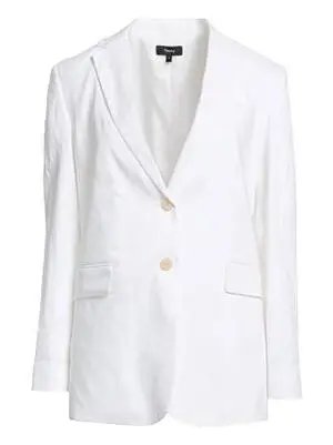 Theory Single-breasted Crepe Blazer - White
