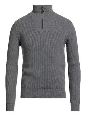Alpha Studio Wool And Cashmere Blend Half-zip Sweater - Grey