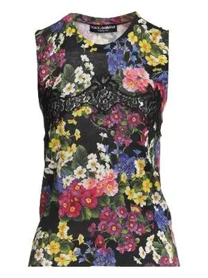 Dolce & Gabbana Floral-print Knit Top - Black
