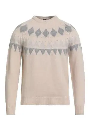 Fedeli Cashmere Intarsia Knit Sweater - Beige