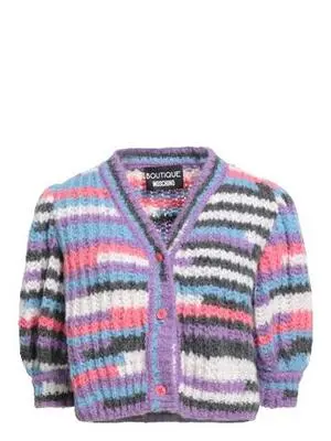 Moschino Cardigan In Acrylic, Alpaca Wool, And Polyamide - Purple