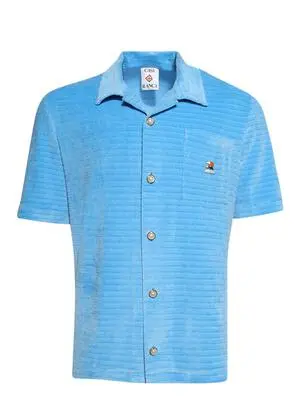 Casablanca Velour Short Sleeved Shirt - Blue