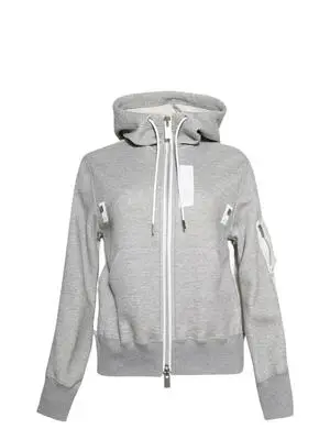Sacai Sponge X Nylon Twill Hoodie - Grey