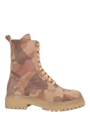 ORO NERO Ankle Combat Boots - Beige
