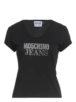 Moschino Cotton Jersey T-shirt With Appliqués - Black