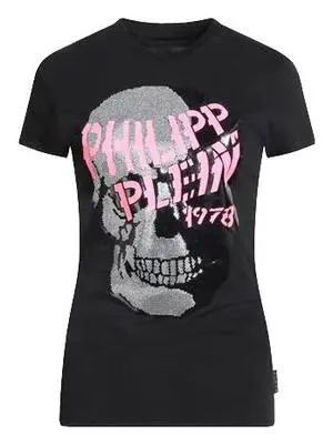 Philipp Plein Printed Cotton T-shirt - Black