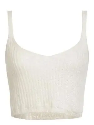 VICOLO Knitted Crop Top - White