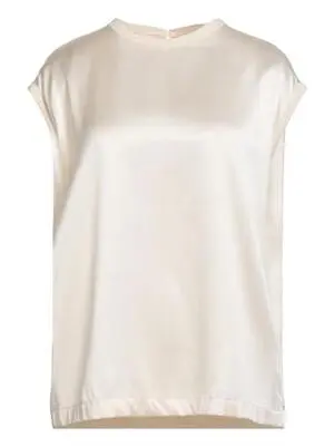 Brunello Cucinelli Top In Silk, Elastane, And Ecobrass - White