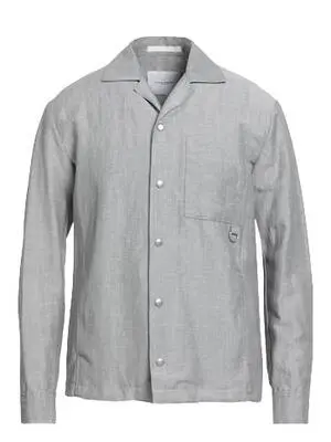 PAOLO PECORA Shirt Light Size Linen, Polyester, Wool - Grey