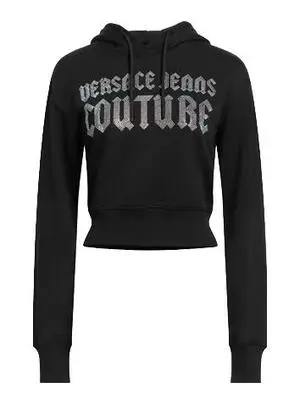 Versace Hooded Sweatshirt With Appliqués - Black