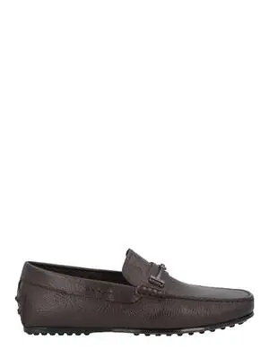 TOD'S Pebbled-leather Loafers - Brown