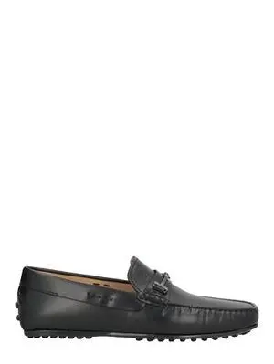 TOD'S Leather Loafers With Brand Logo - Black