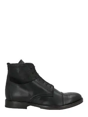 Moma Lace-up Leather Ankle Boots - Black