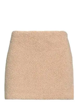 TOD'S Virgin Wool Blend Bouclé Mini Skirt - Beige