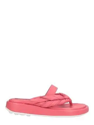 Malloni Leather Thong Sandals - Pink