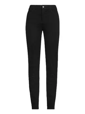 Emporio Armani Tapered Jeans With Leather Trims - Black