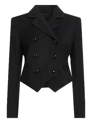 Emporio Armani Double-breasted Twill Blazer - Black