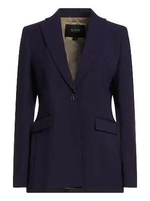 SEVENTY VENEZIA Single-breasted Blazer In Stretch Twill - Purple