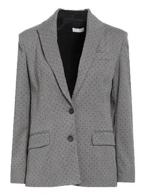 LIU •JO Single-breasted Twill Blazer With Appliqués - Grey