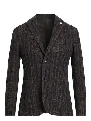 BRANDO Striped Tweed Single-breasted Blazer - Blue