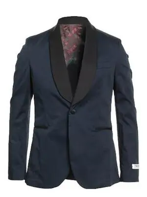 BERNA Man Blazer Midnight Blue Size 36 Cotton, Elastane