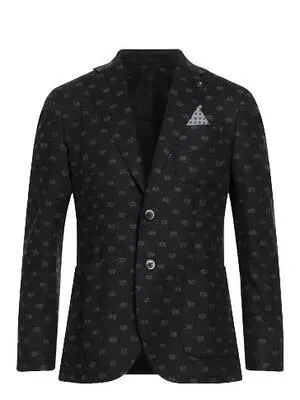 LUBIAM Single-breasted Flannel Blazer - Black