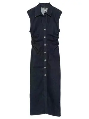 Patrizia Pepe Sleeveless Button-front Denim Dress - Blue
