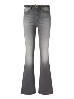Pinko Embroidered Flare Jeans - Grey