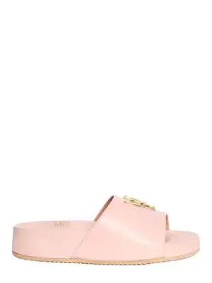 VIA ROMA 15 Leather V-embellished Sandals - Pink