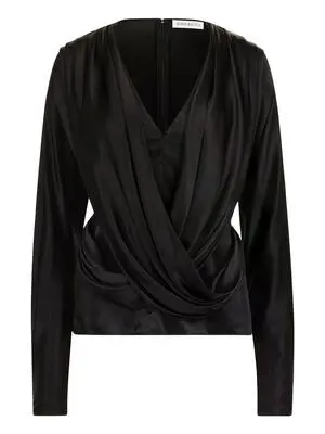 NINA RICCI Draped V-Neck Top