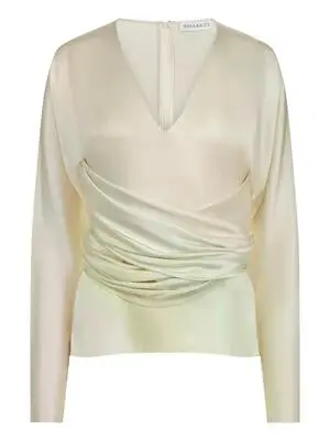 Nina Ricci Draped V-neck Top - Neutrals