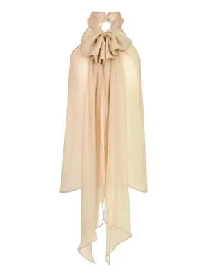Nina Ricci Halterneck Silk Top - Neutrals