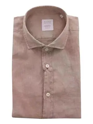 XACUS Linen Button-down Shirt - Pink