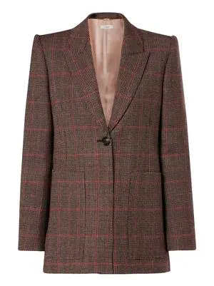 Chloé Checked Virgin Wool Blazer - Brown