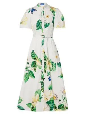 LEO LIN Bianca Floral Cotton Shirt Dress - Multicoloured