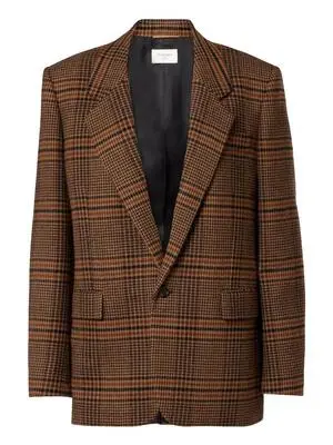 SAINT LAURENT Checked Wool Blazer