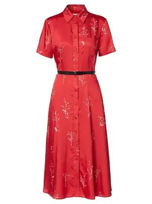 Altuzarra Kiera Printed Silk Midi Dress - Red