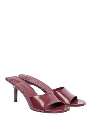 Jacquemus Cubisto 70 Leather Mules - Burgundy