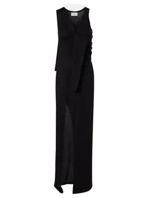 Coperni Layered Cotton-blend Jersey Maxi Dress - Black