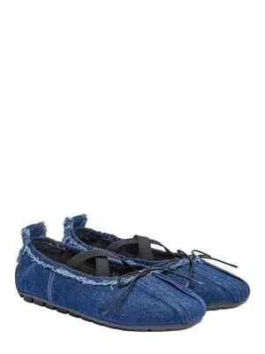 Simone Rocha Ballerina Grip Denim Ballet Flats - Blue