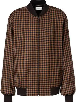 Saint Laurent Wool Teddy Bomber Jacket - Brown